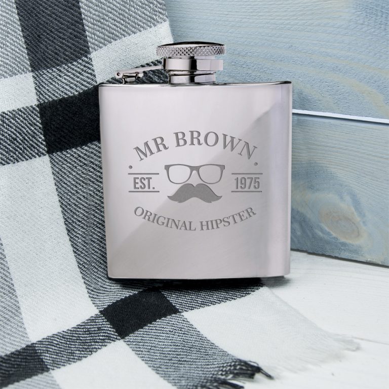 Original Hipster's Silver Hip Flask - 🎁 Unique Gifts UK - The Gift Gazebo