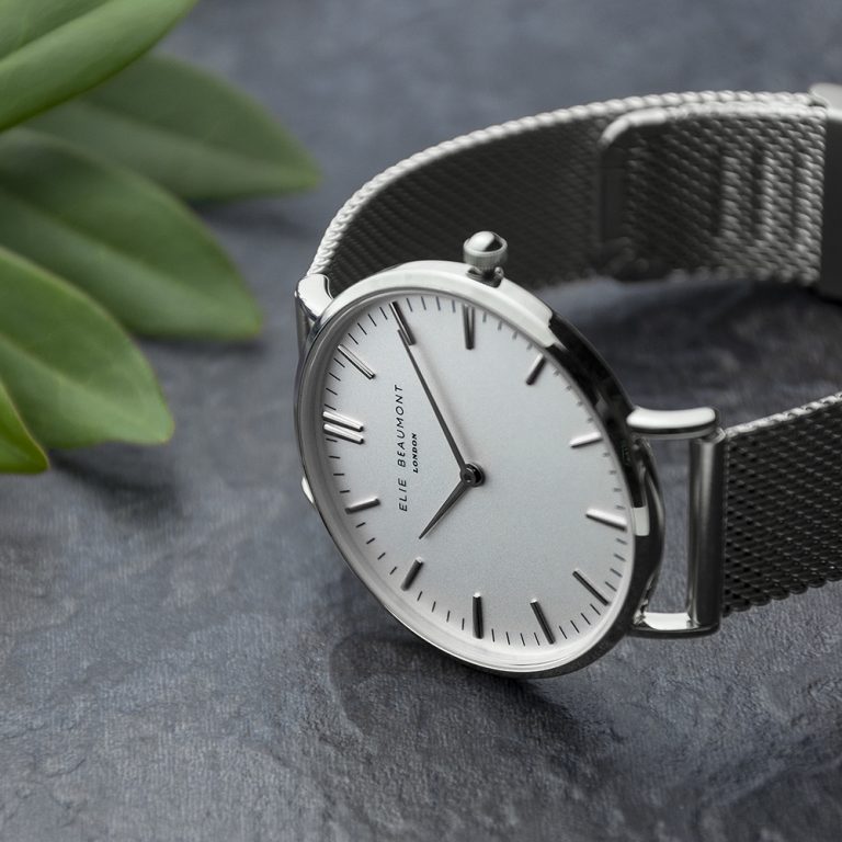 Personalised Metallic Mesh Strapped Watch With White Dial - 🎁 Unique ...