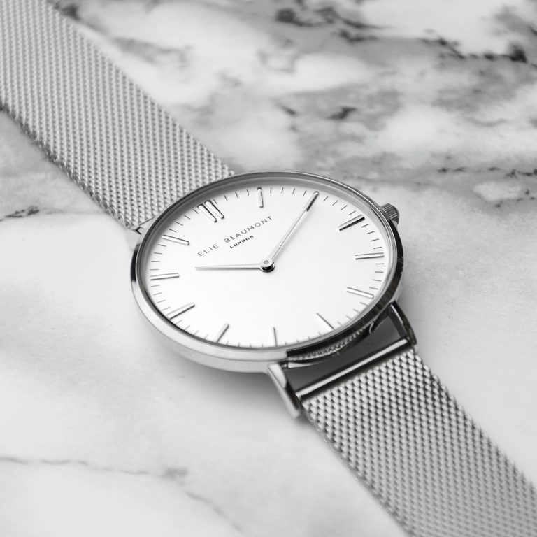 Personalised Metallic Mesh Strapped Watch With White Dial - 🎁 Unique ...