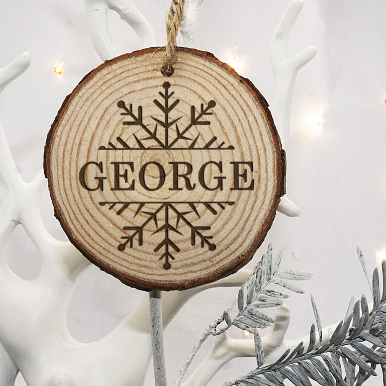 Personalised Engraved Snow Flake Christmas Tree Decoration - 🎁 Unique ...