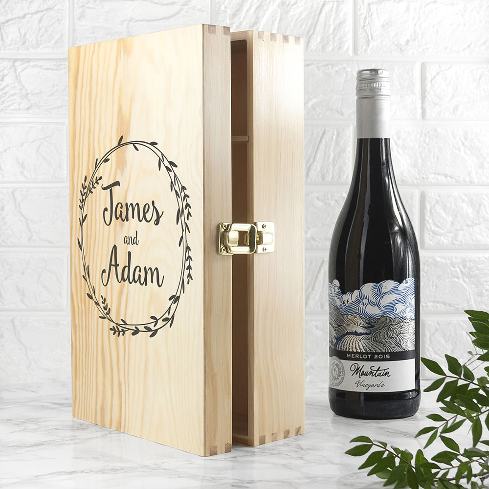 Romantic Wreath Double Wine Box - 🎁 Unique Gifts UK - The Gift Gazebo